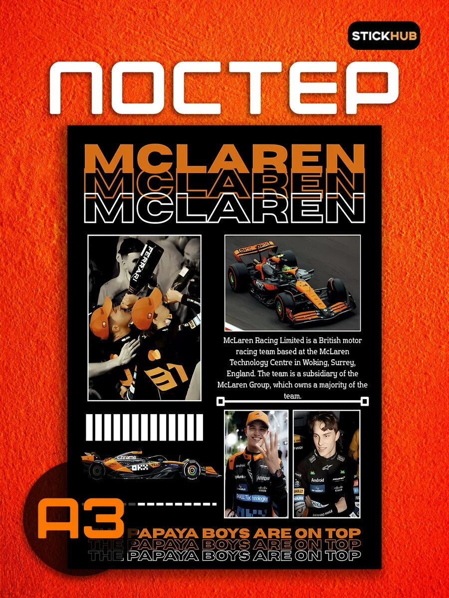 Постеры на стену интерьерные McLaren