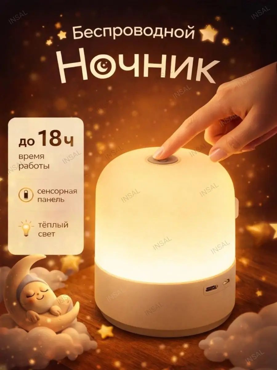 Ночник сенсорный USB светодиодный для спальни и детской
