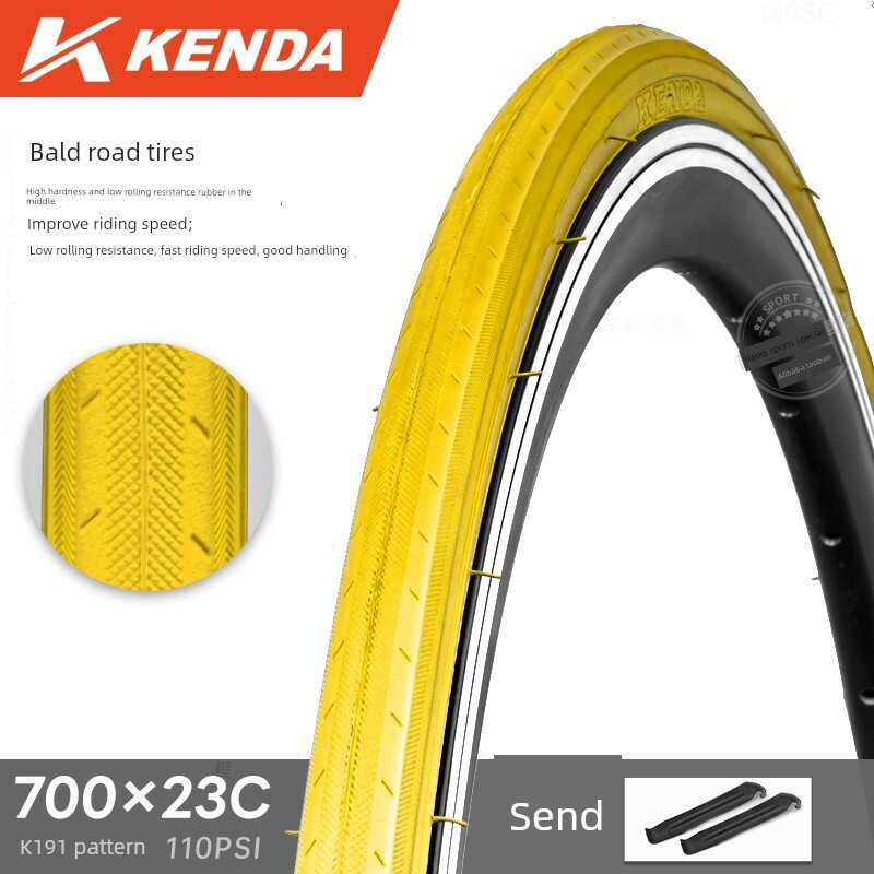 Колесная шина KENDA 700x23C для велосипеда, желтая — только внешняя шина, 23-622