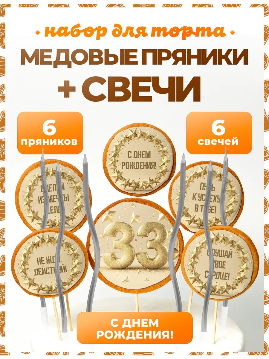 Пряники на торт. Цифра 33