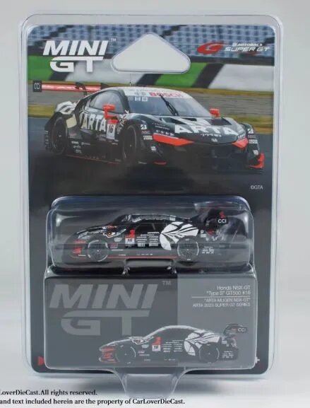 Машинка TSM MINI GT NODEL 1:64 #787 Honda NSX GT500 No. 16 Blister Packaging Die-cast Alloy Model Collection Toy Children Gifts