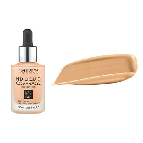 Тональный крем Catrice HD Liquid Coverage Foundation 24H, матирующий, оттенок 030 sand beige, 30 мл