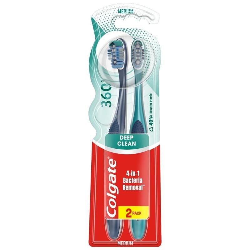 Зубная щетка Colgate 360 Deep Clean, средняя, 2 шт