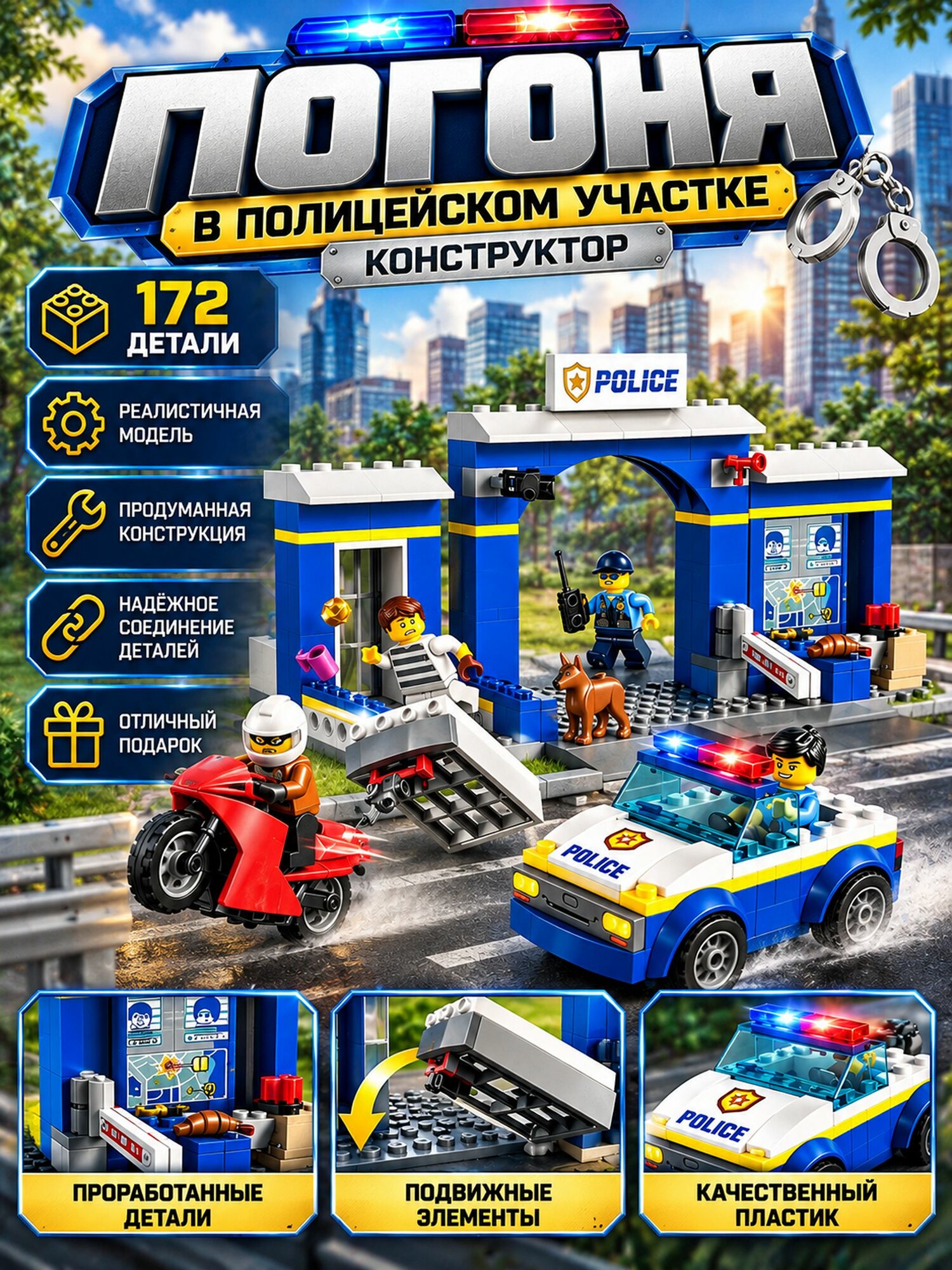 Конструктор Побег из полицейского участка, 172 детали