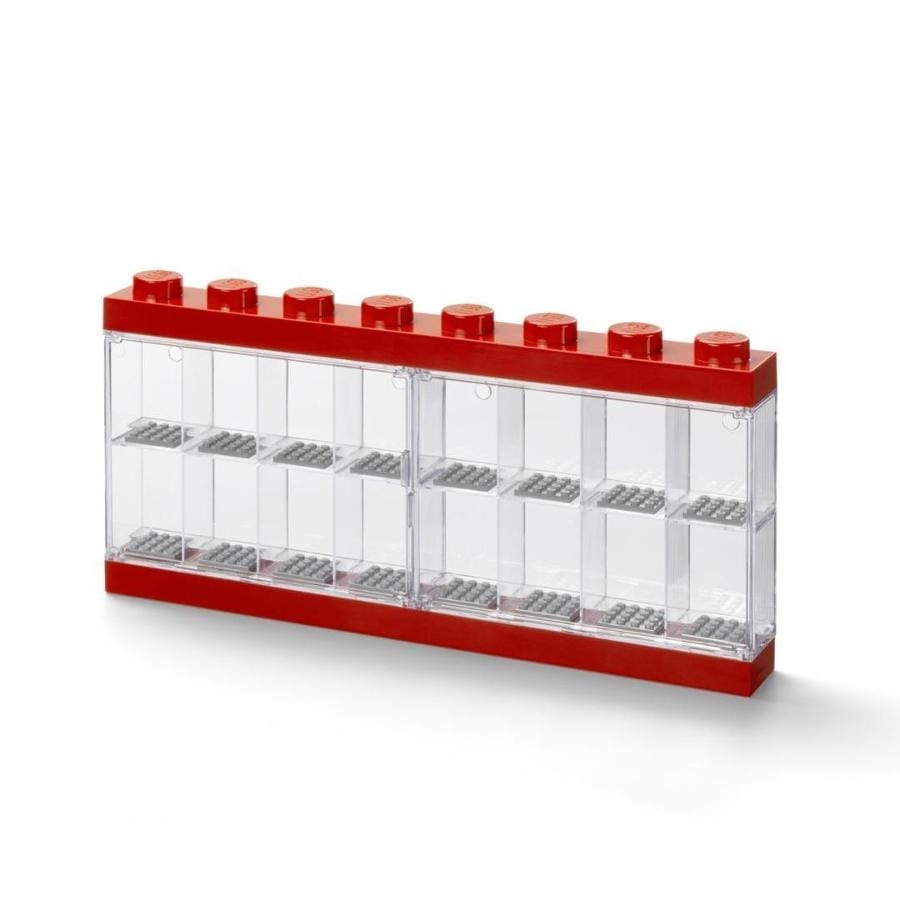 Подставка канцелярская LEGO витрина на 16 минифигурок, красный