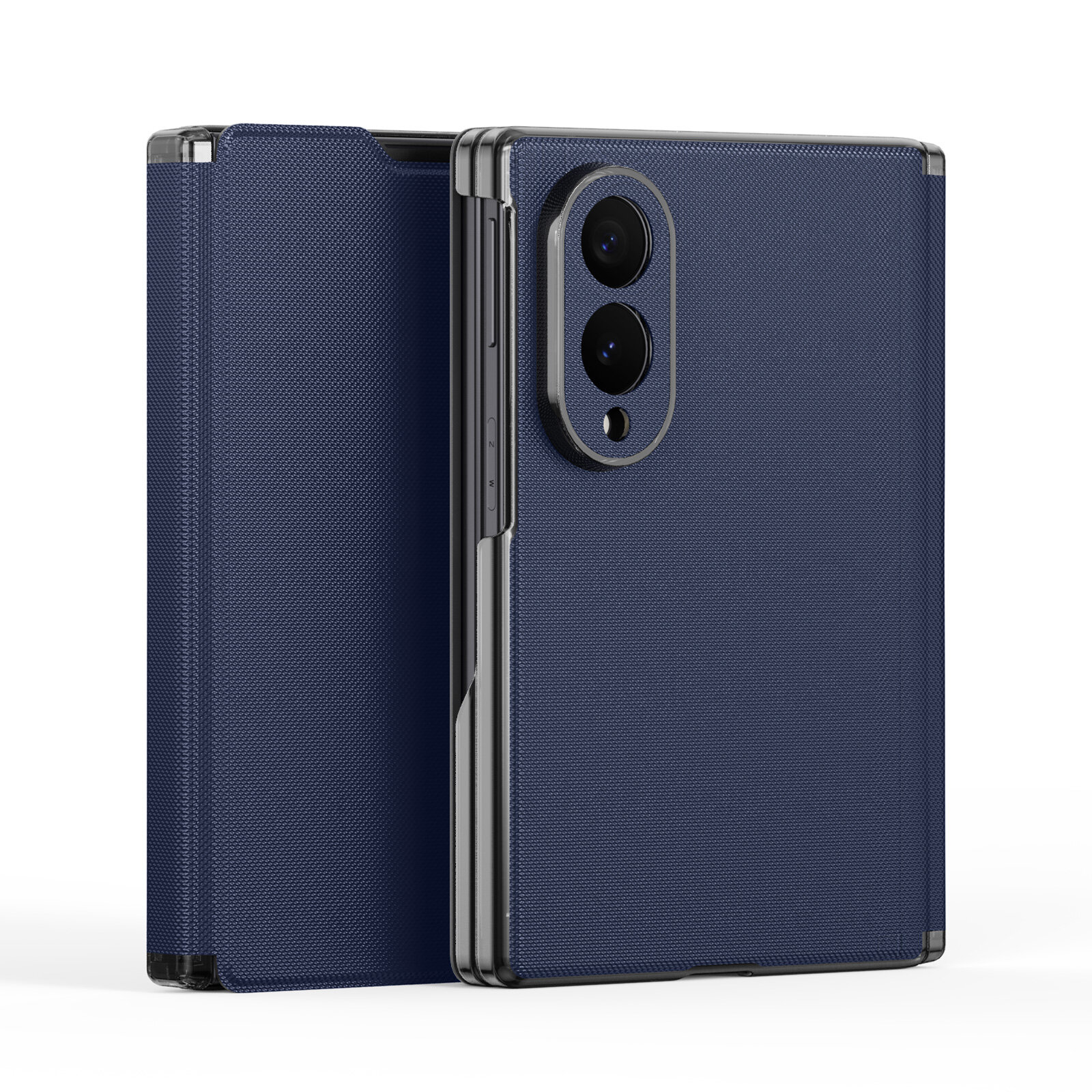 Чехол с покрытием под кожу синего цвета для Samsung Galaxy Z Fold 8, серия Fort Series от Dux Ducis