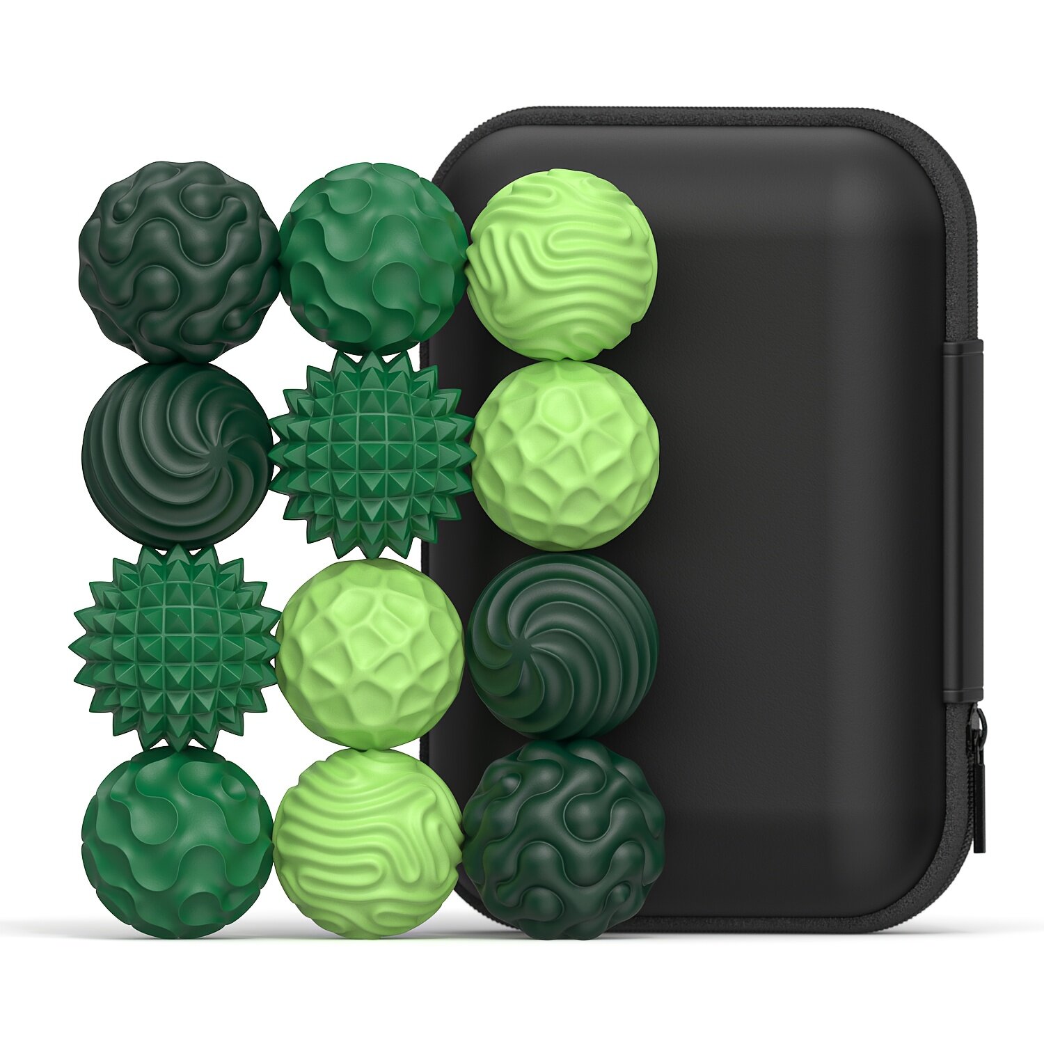 Магнитные силиконовые антистресс-шары рельефные, тихие сенсорные игрушки для рук и релаксации, для взрослых и подростков, 12 шт, зеленый