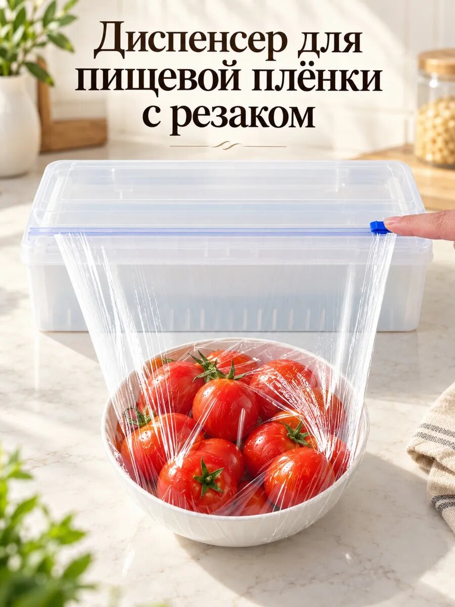 Диспенсер для пищевой пленки и фольги с резаком, белый