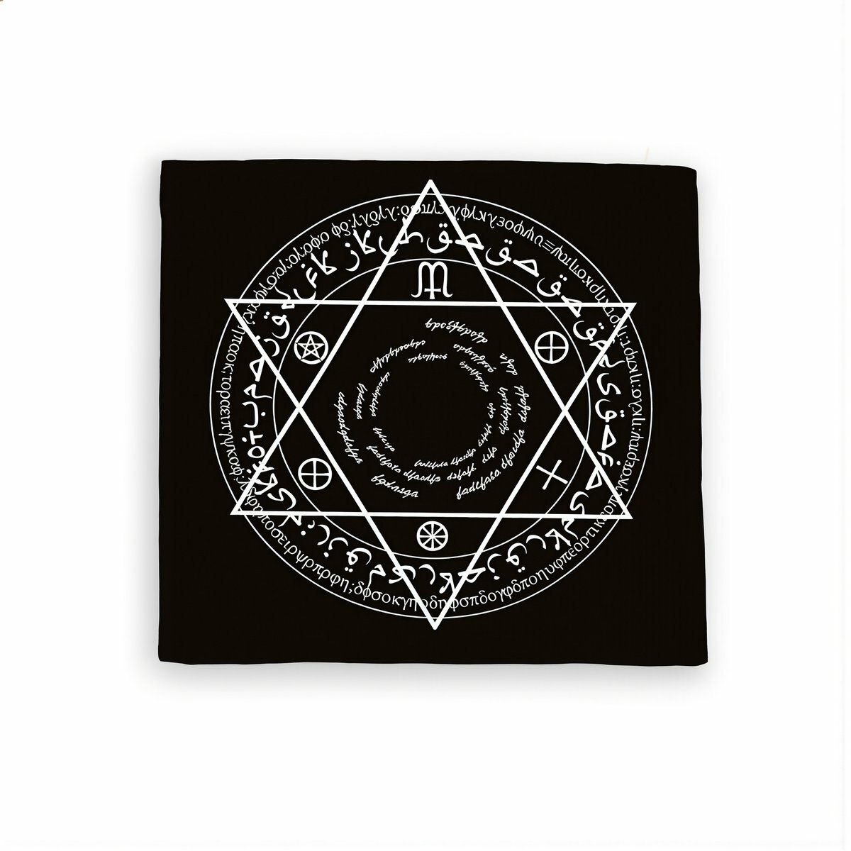 Небольшой коврик для карт Old Style Lenormand для полной раскладки предсказательных карт на любом столе тканевый противоскользящий с магическим орнаментом