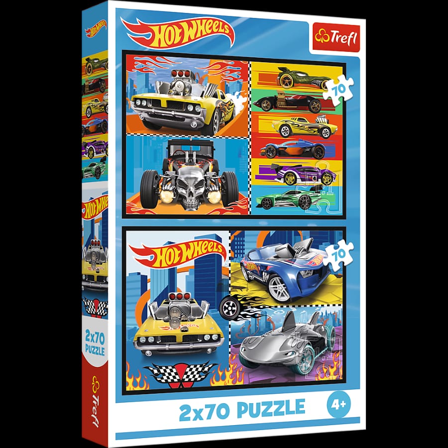Пазл Trefl Hot Wheels, 2x70 элементов, разноцветный, 27.5x18 см