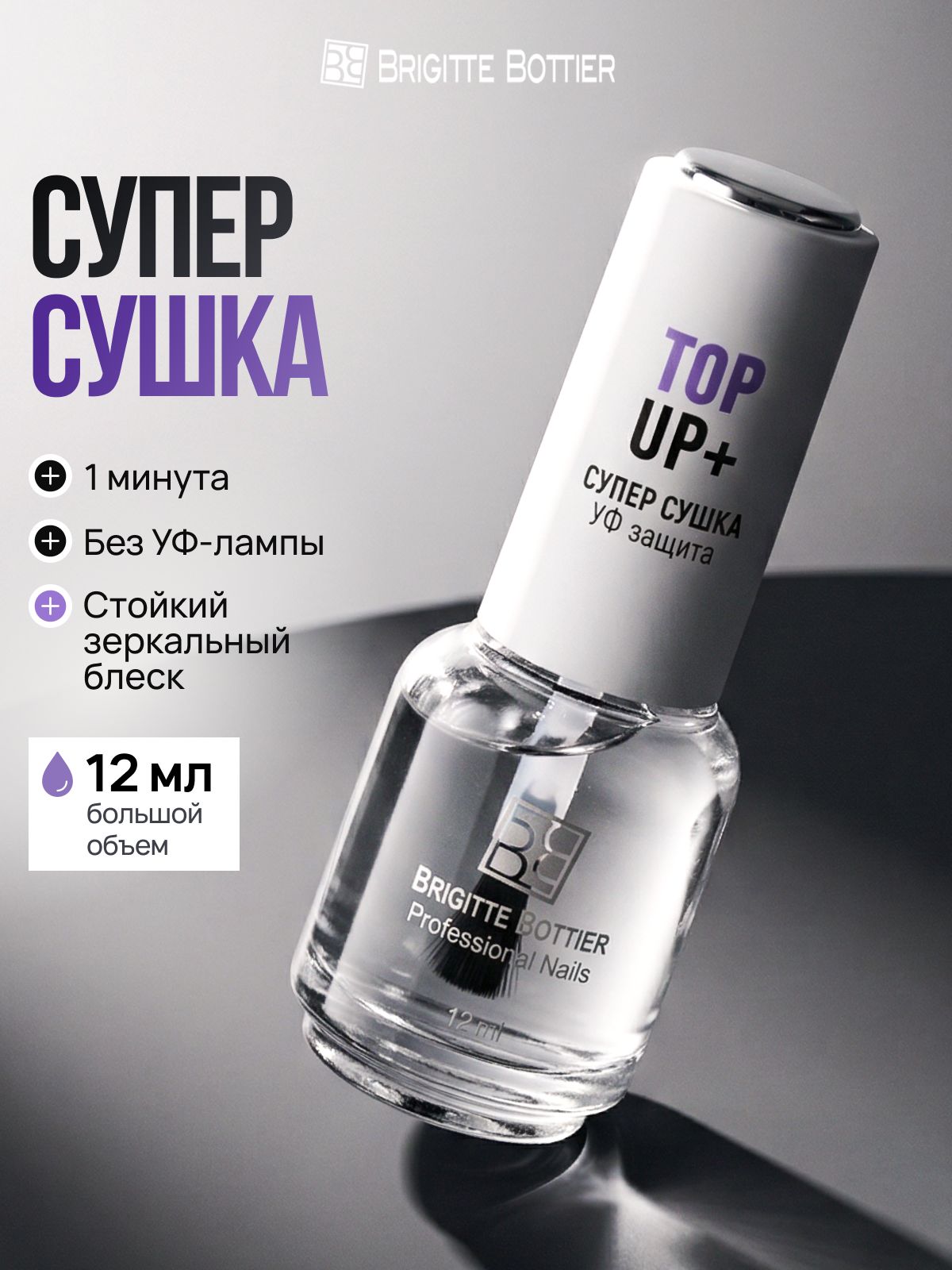 Супер сушка для лака для ногтей, Brigitte Bottier SUPER DRY TOP COAT, 12 мл