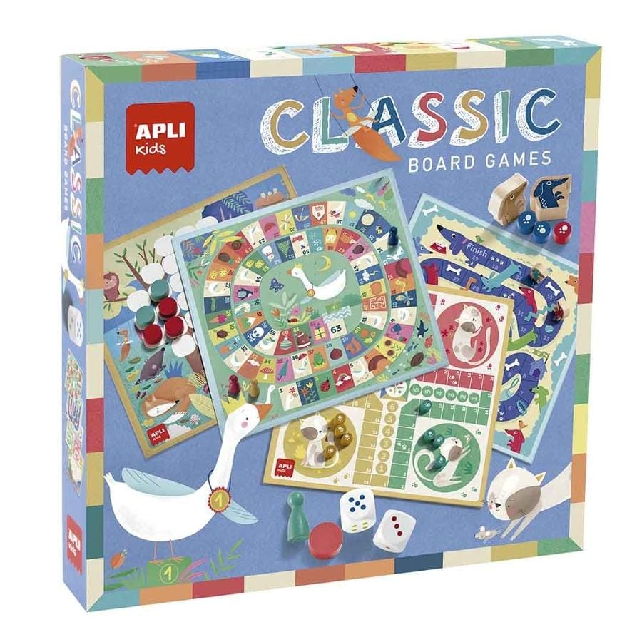 Настольная игра Apli Kids набор классических настольных игр 4 в 1, разноцветный, 26 x 26 см