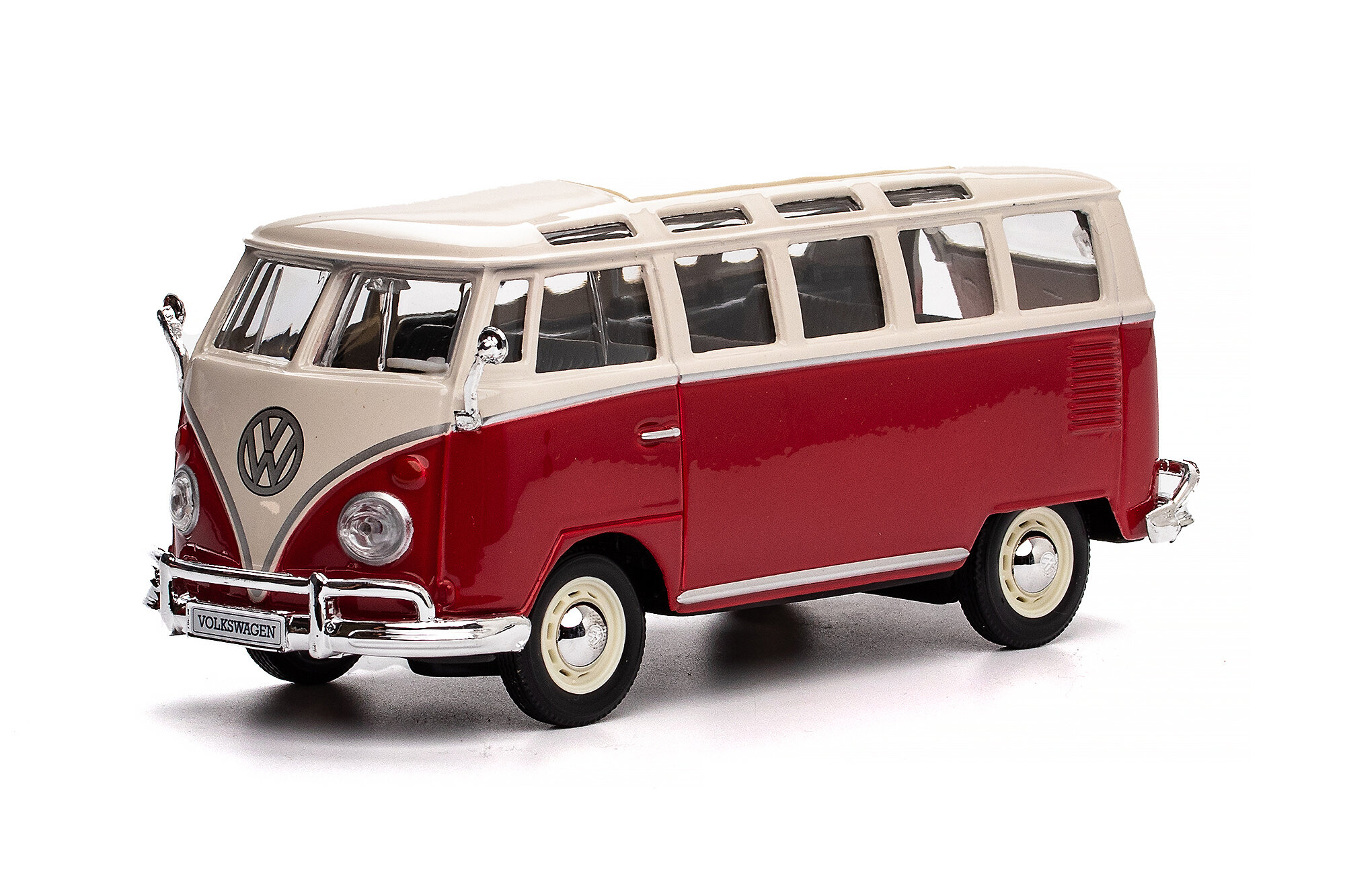 Модель коллекционная MAISTO Volkswagen T1 van samba red cream / фольксваген T1 фургон самба красный кремовый