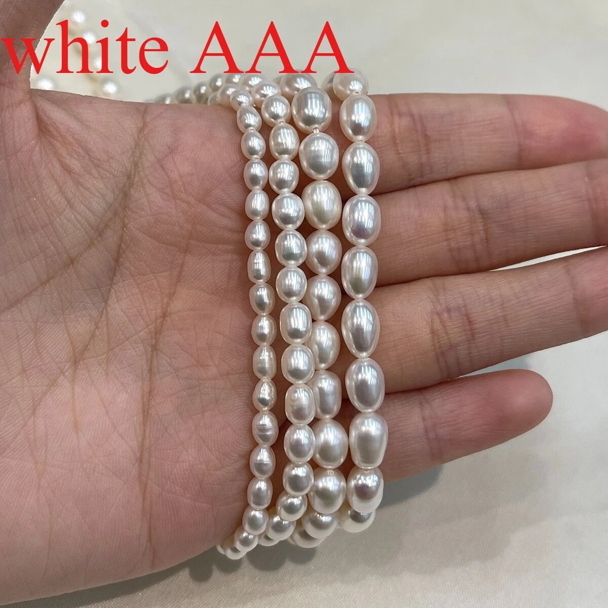 Натуральные пресноводные жемчужные бусины 5-6 мм, 36 см Розовый, 8-9 mm, white AAA