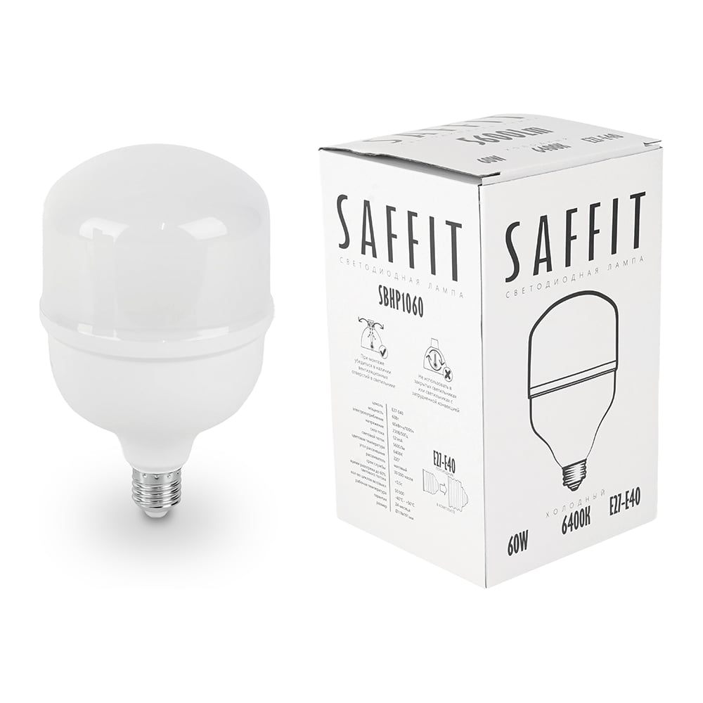 Лампа светодиодная SAFFIT 60W 230V E27-E40 6400K, SBHP1060 55097