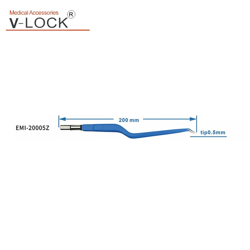 Биполярные изогнутые щипцы V-LOCK 2025 для электрохирургического аппарата EMI-20005Z