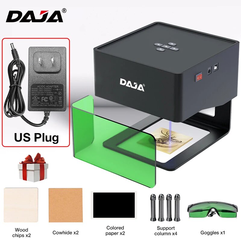 Портативный лазерный гравировщик DAJA DJ6 Mini DIY Bluetooth для гравировки на ошейниках для собак, бумаге, кожке, дереве, пластмассе, логотипов CNC-машина