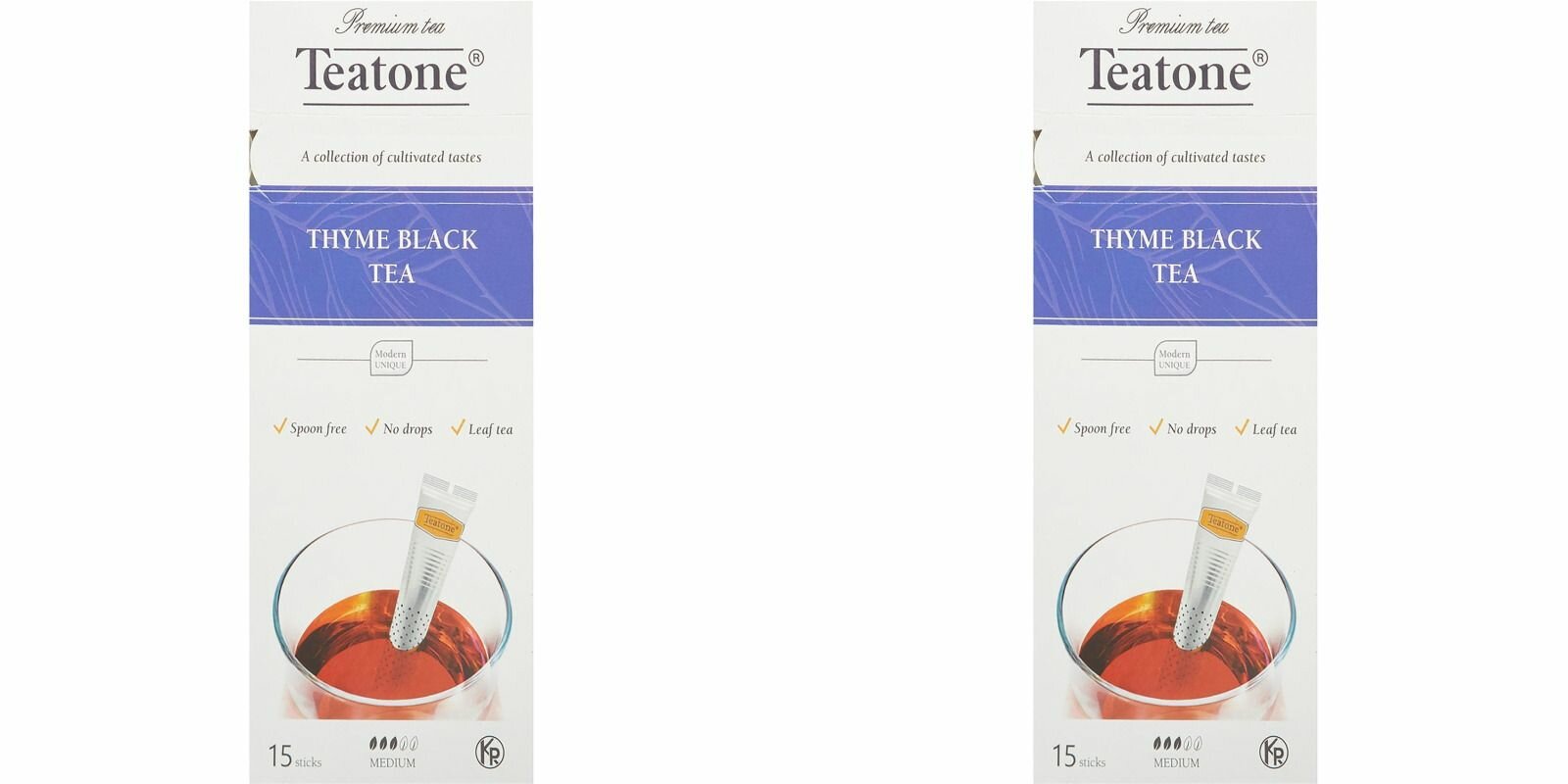 Teatone Чай в стиках Черный с чабрецом, 15 шт, 2 уп.