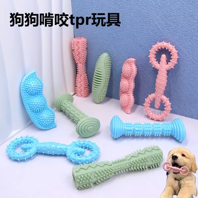 Игрушка для собак Pet Universe Грызак палка кусалка с канатиком, 15х3.6 см, TPR, зелёный JM2501