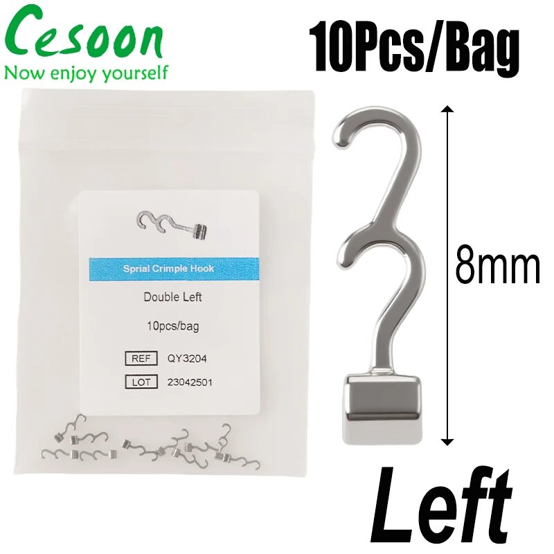 10 шт. ортодонтических крючков Cesoon Left Double 8mm