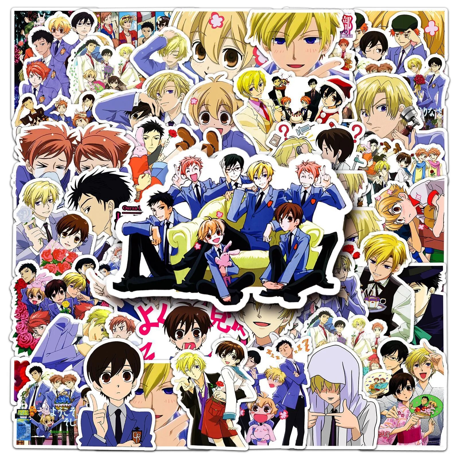 50 шт. Наклейки Ouran High School Host Club для ноутбуков и телефонов
