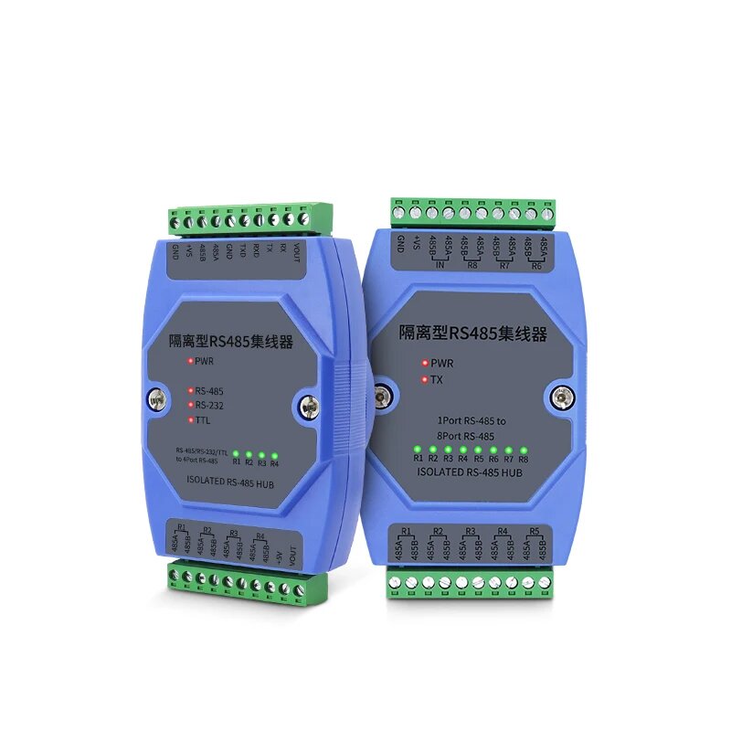 RS485 Eight-Port HUB с фотоэлектрической изоляцией