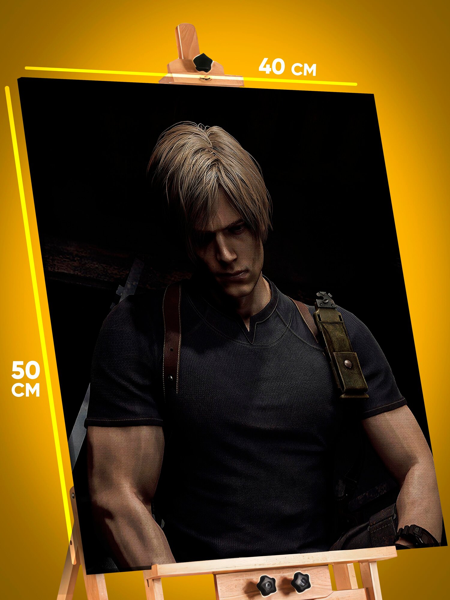 Картина на стену интерьерная на холсте с подрамником 40х50 Resident Evil Игра Леон Кеннеди
