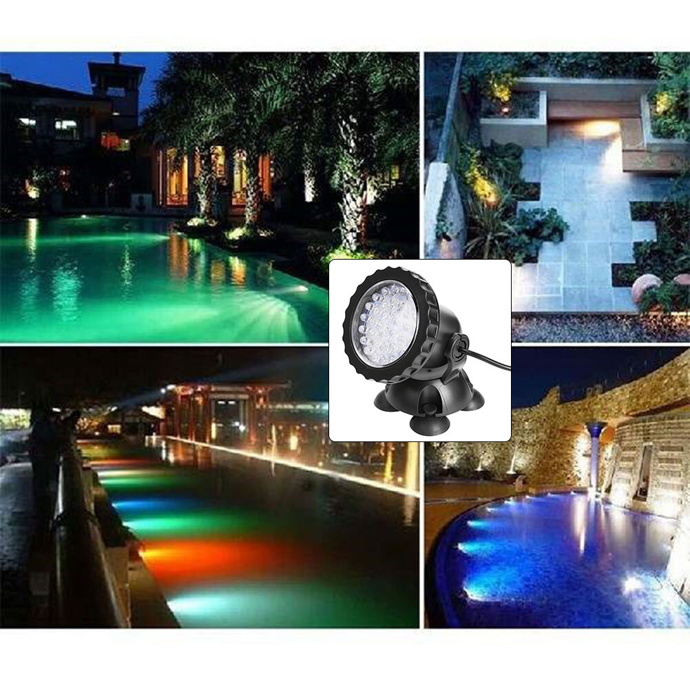 IP68 RGB 36 светодиодный подводный прожектор для бассейна, подводный светильник для фонтанов, пруда, сада, аквариума (вилка США)