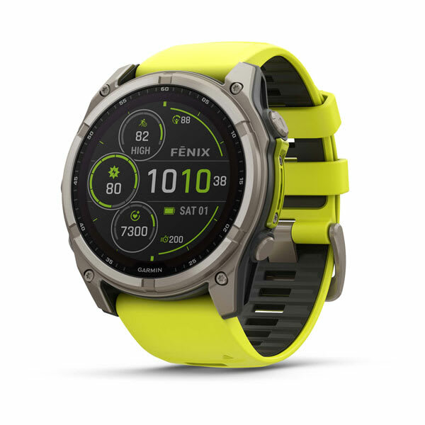 Умные часы Garmin Fenix 8 51 мм Solar Sapphire, GPS, титановый корпус, ремешок Amp Yellow