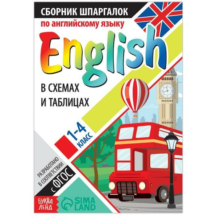 Сборник шпаргалок по английскому языку, 1 4 кл, 60 стр.