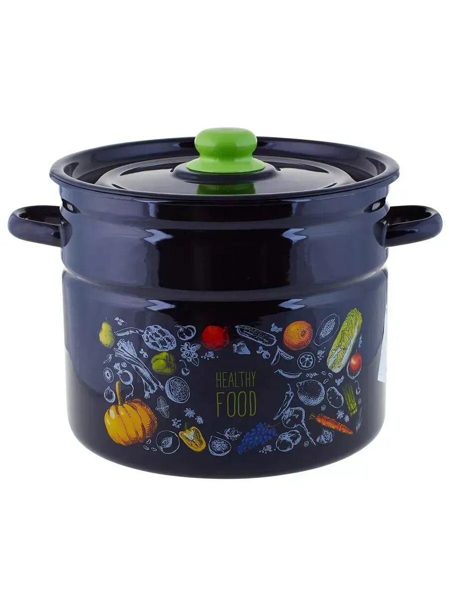 Кастрюля большая с крышкой Healthy food 9 л