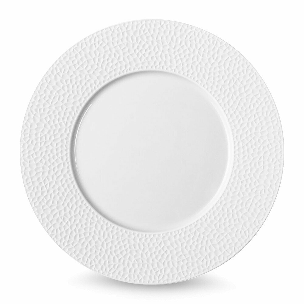 Тарелка десертная FRAGMENTS BLANC, 24 см, фарфор, белый, рельеф 227845 Collection L