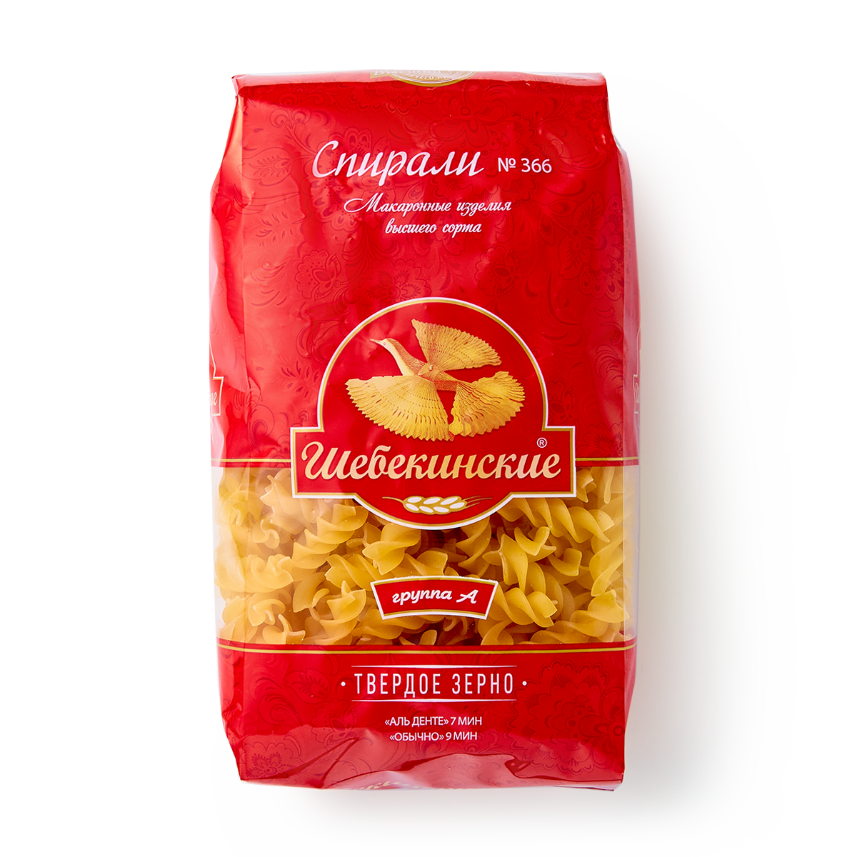 Макароны Шебекинские №366, спираль, из твердых сортов пшеницы, 450 г
