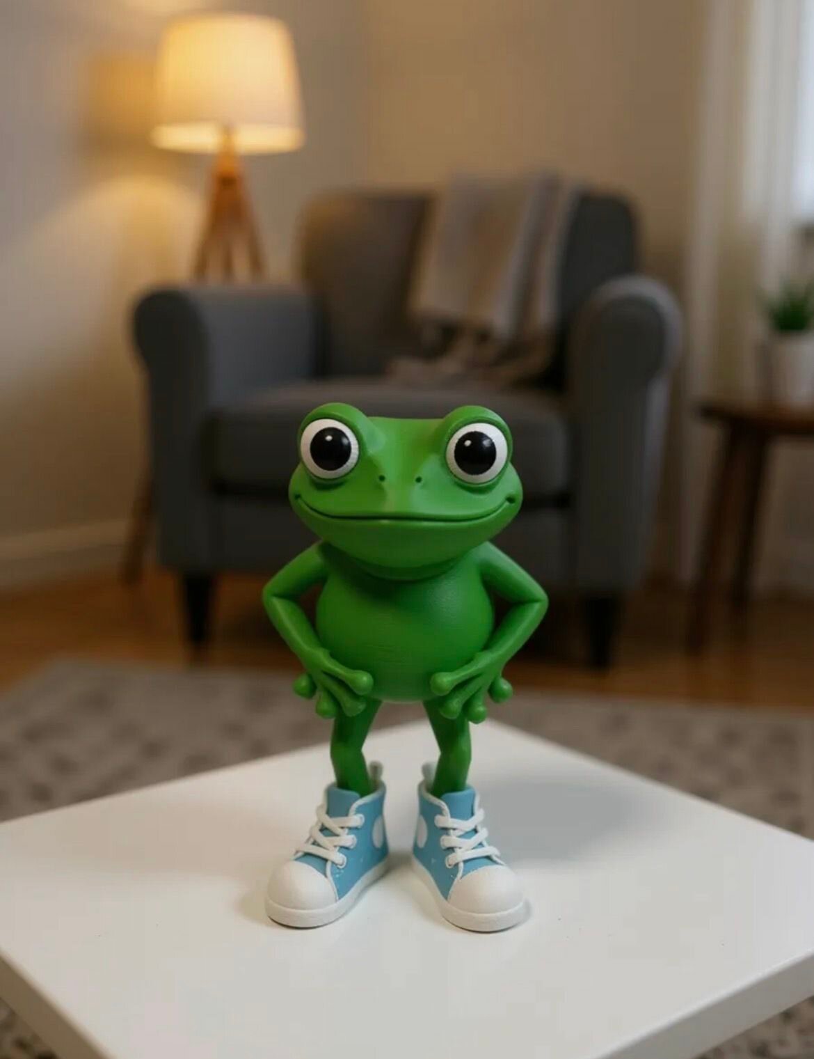 Фигурка "Лягушка в Кедах", пластик, сувенирная, 3D-печать, 12 см