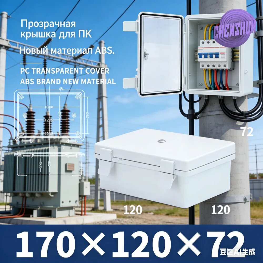Водонепроницаемая Электрическая Коробка Для Улицы Белого Цвета 17X12X7Cm
