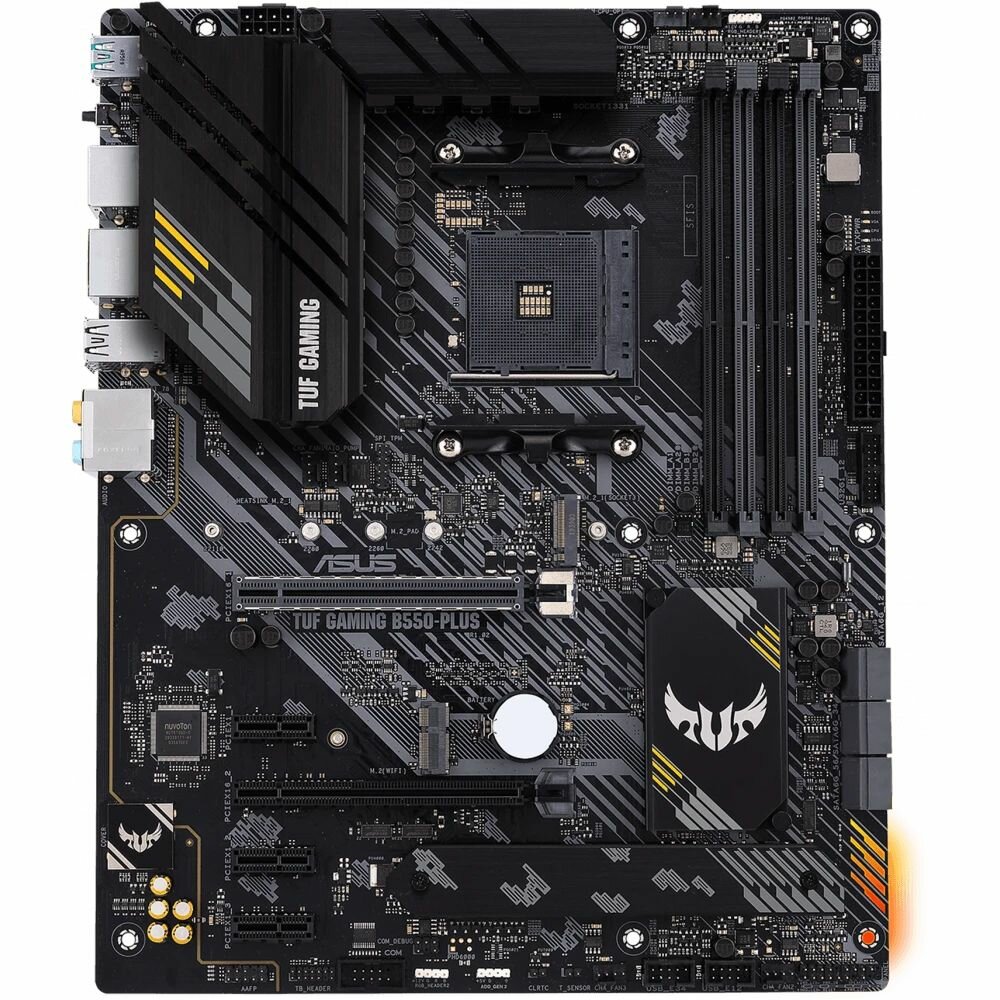 Материнская плата ASUS TUF GAMING B550-PLUS, AM4, AMD B550, 4xDDR4, 6xSATA, 2xM.2, 1xPCIe 4.0 x16, 1xPCIe 3.0 x16, 3xPCIe x1, 1xHDMI, 1xDP