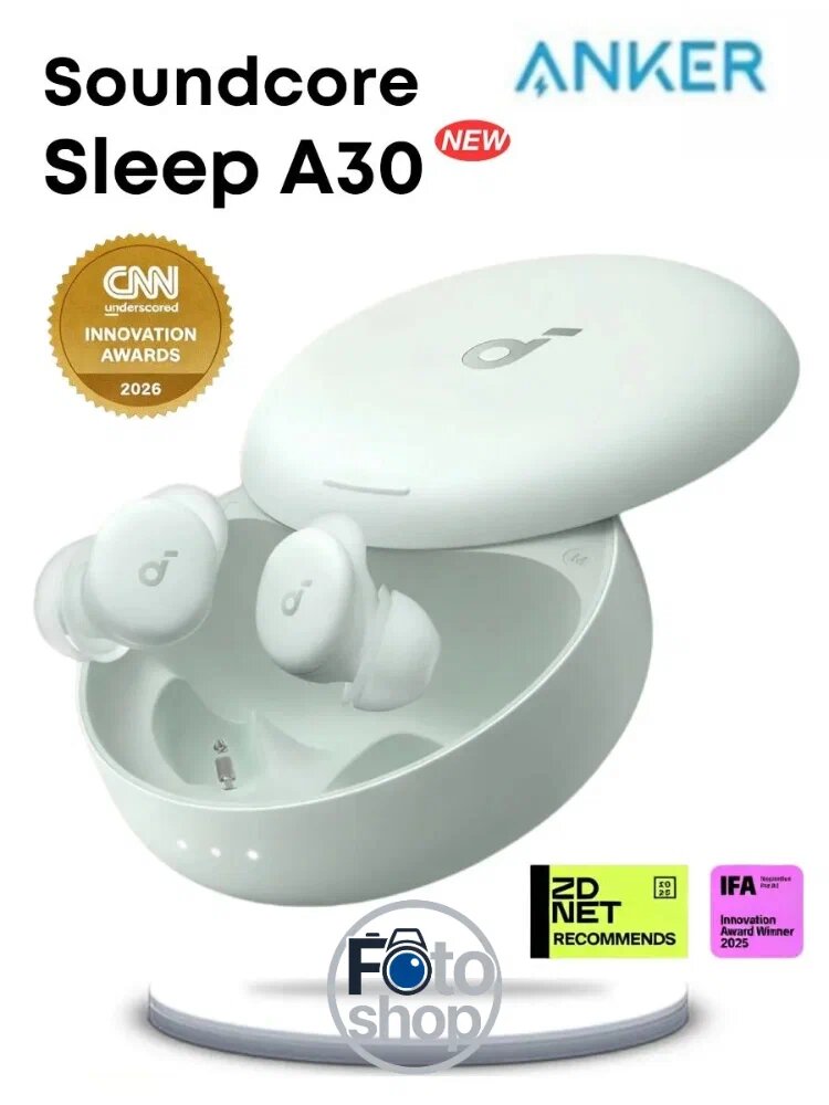 Anker Soundcore Sleep A30 Беспроводные наушники-вкладыши для сна -ANC с высокочастотным шумоподавлением на 30 дБ