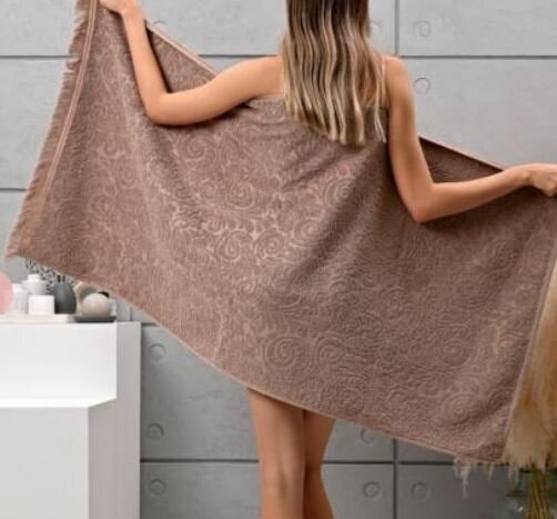 Полотенце банное AMBIELLA BRBR-TR/capucino Barbery махровое 70*140 кофейный