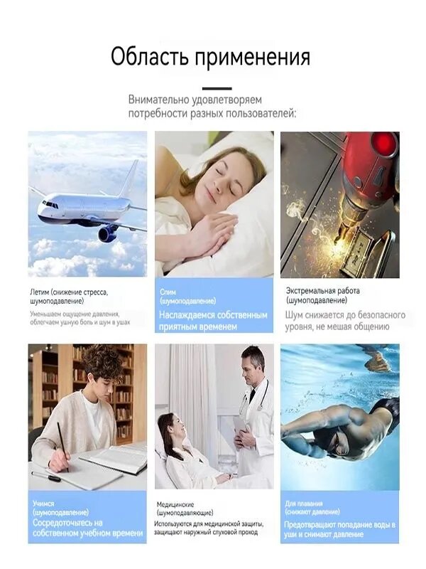 Путевые беруши WEIYANG SILENT EARPLUGS, белый, 2 шт. — фото 1
