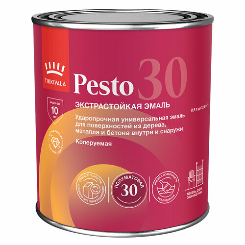 Краска Tikkurila EURO Pesto 30 (база С) 2.7 л для стен и потолков