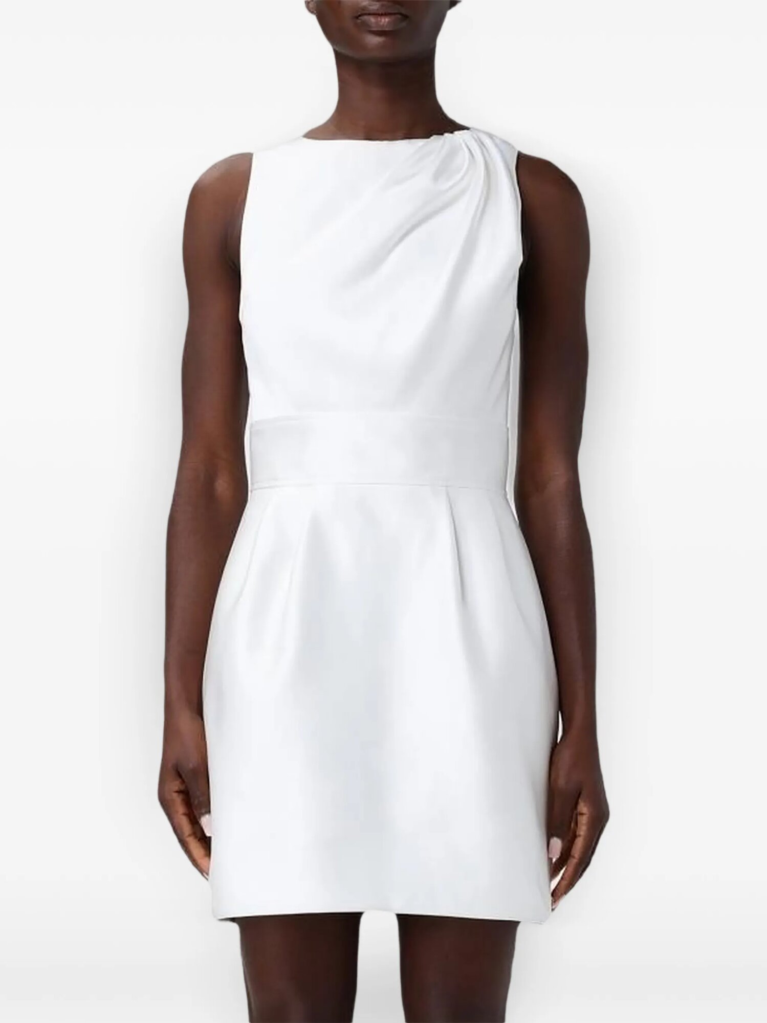 Платье Draped-neckline logo-plaque mini dress