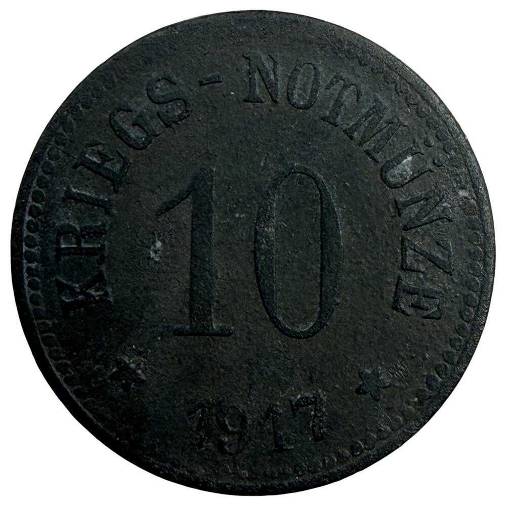 Германия, Германская империя, Кам 10 пфеннигов 1917 г. (Zn) (Лот №6)