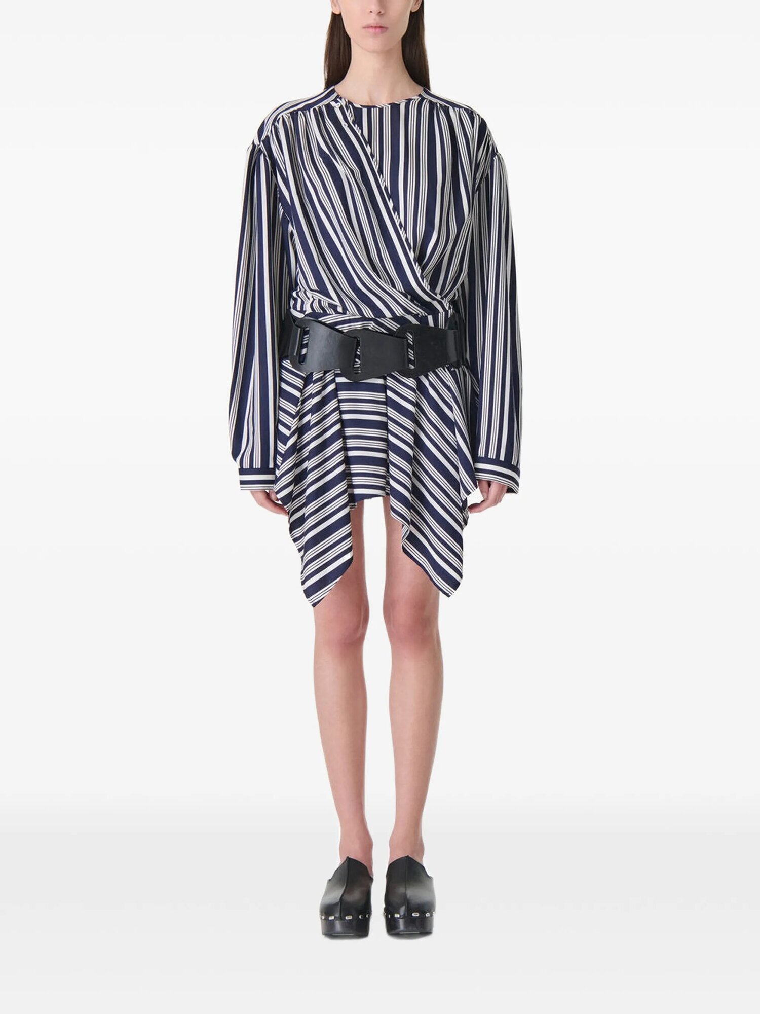 Блуза IRO Uliah striped wrap-style blouse, размер 38, синий — фото 1