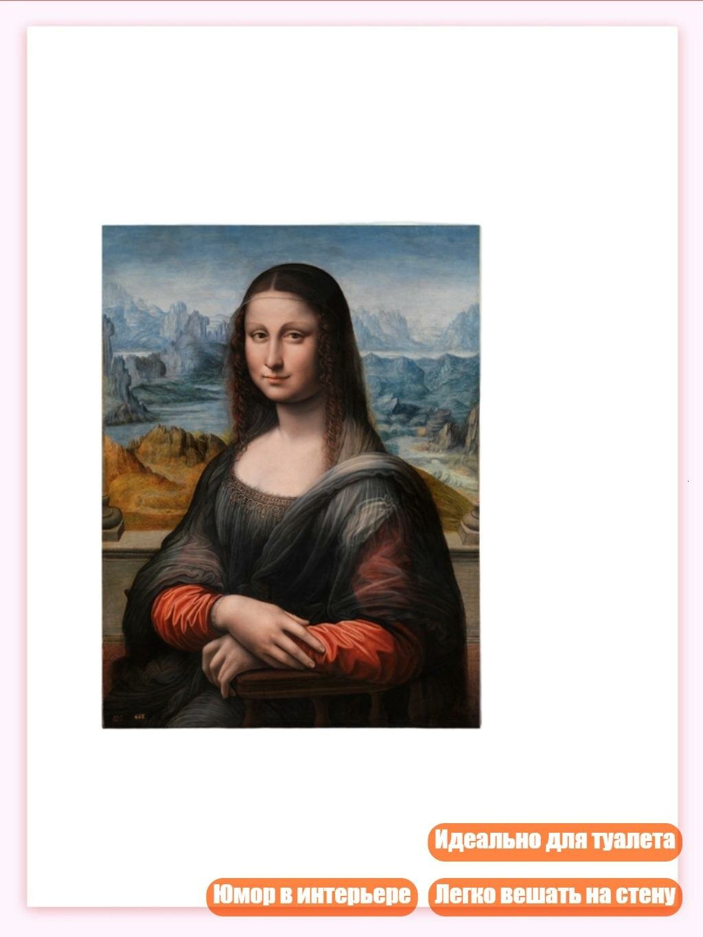 Смешная Мона Лиза для ванной, 19,6x27,5 дюйма - E