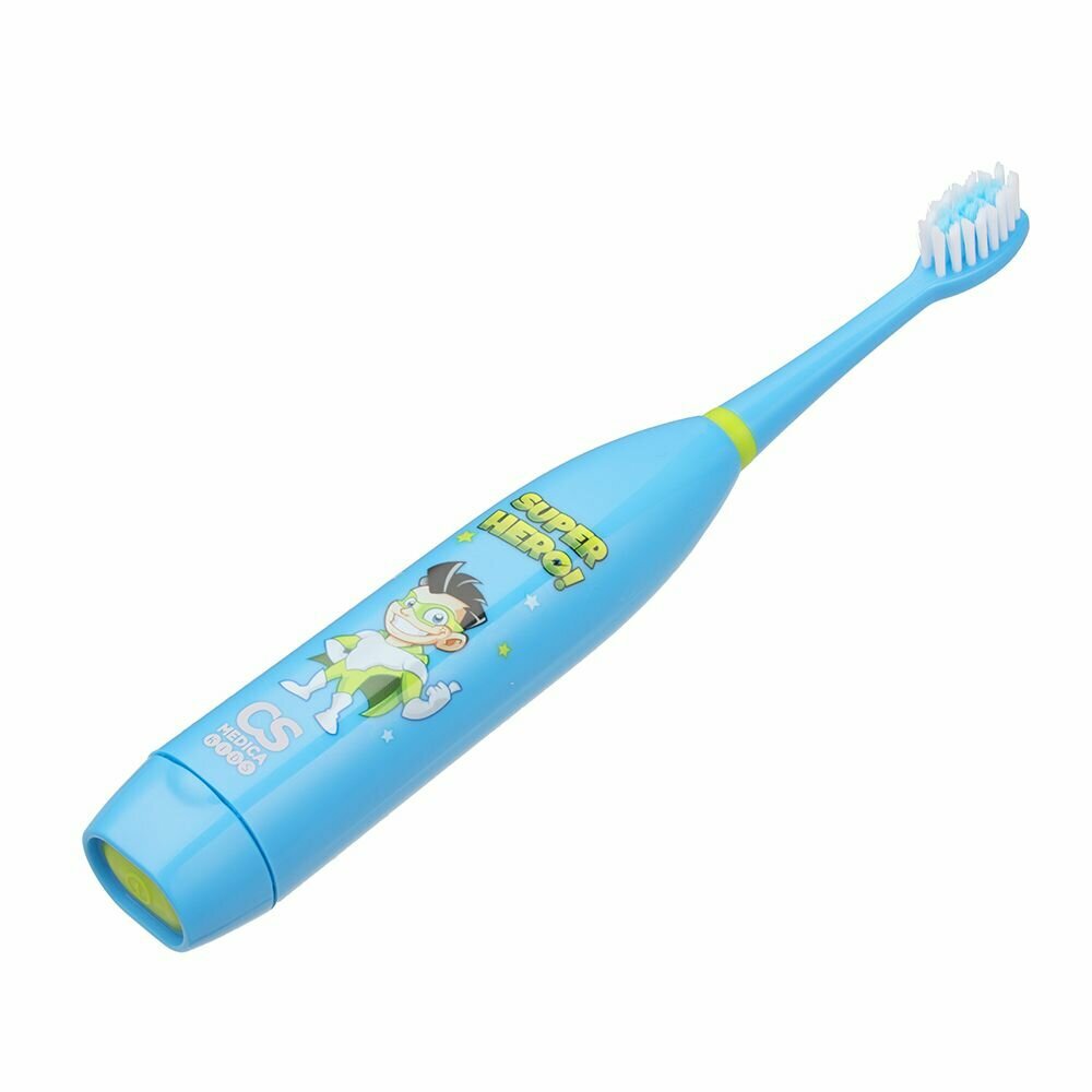 Электрическая звуковая зубная щетка CS Medica KIDS CS-9190-H, детская от 3-х лет, голубая