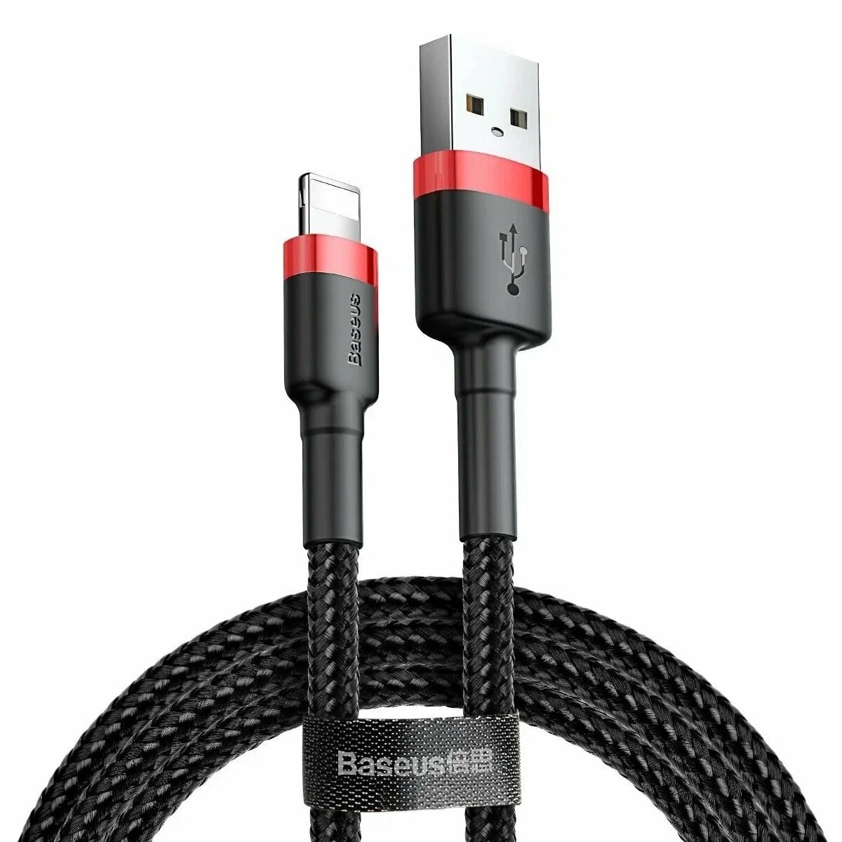 Кабель USB to Lightning Baseus Cafule Cable 2A, 3 метра, черный/красный (CALKLF-R91)