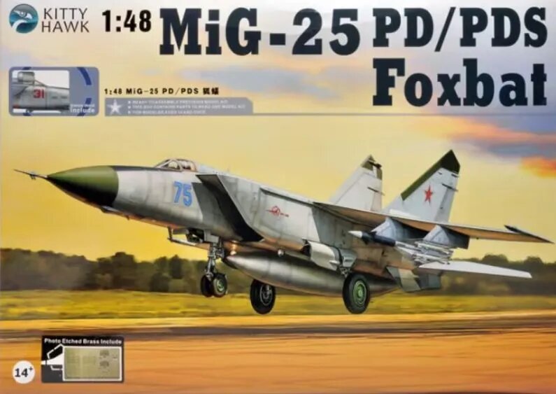 Kitty Hawk 80119 1/48 MIG-25 P/PD Foxbat Новый Пластиковая модель самолета