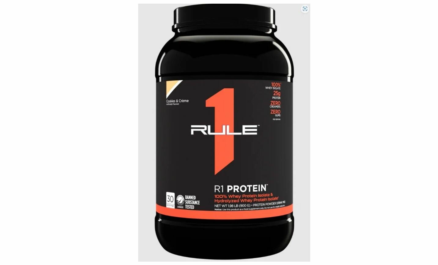 Rule One, R1 PROTEIN Isolate, Изолят, 0.9 кг, порошок (Печенье-крем)