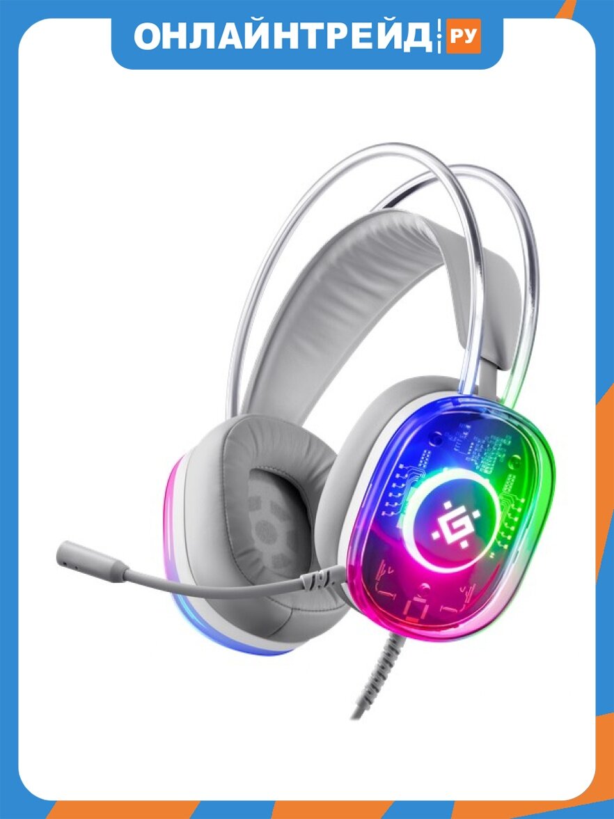 Гарнитура Defender Cyborg белый, 7.1, RGB (64575)