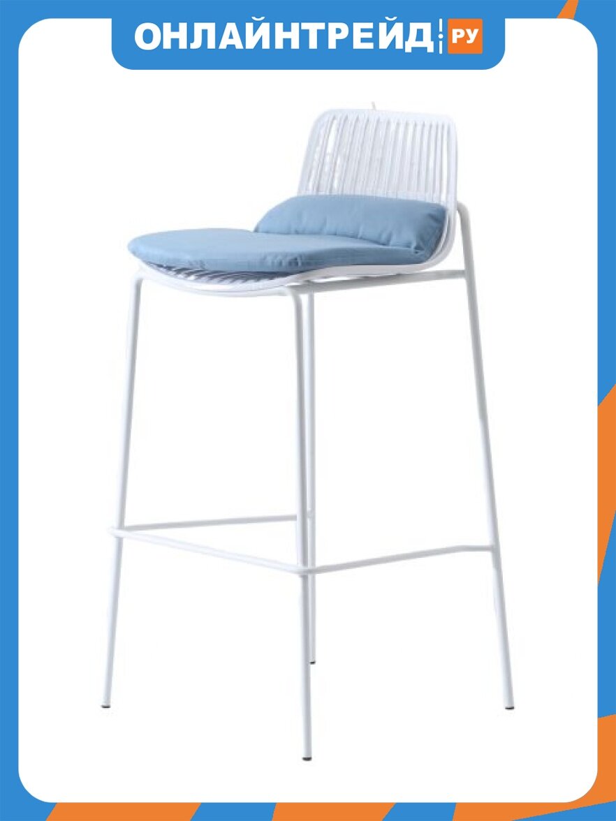 Стул барный Stool Group Louran с подушкой, белый